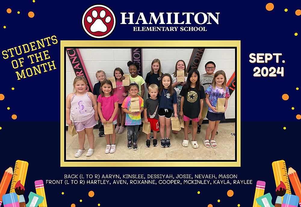 Hamilton Students of the Month-September 2024 | Hamilton Elementary School