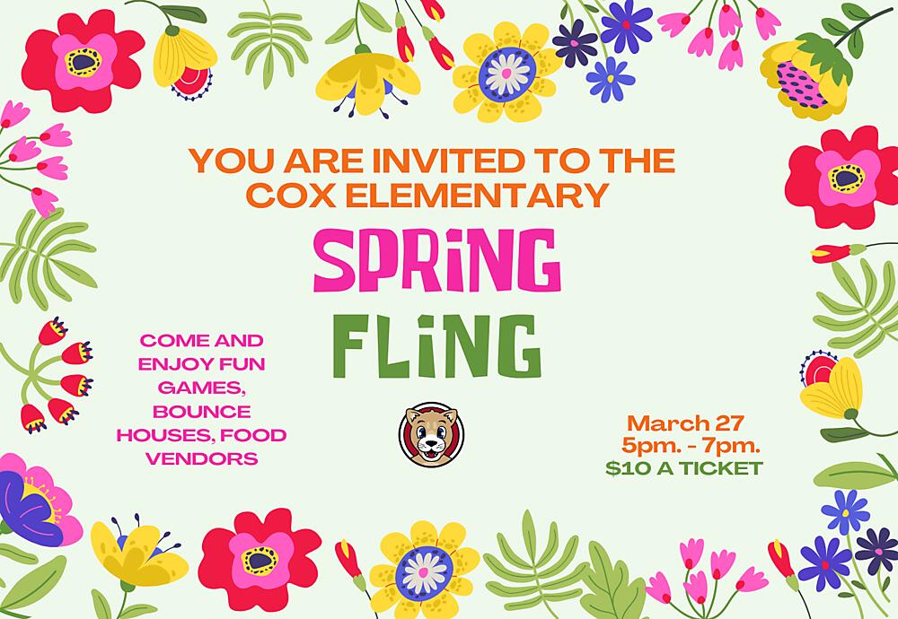 Spring Fling, March 27, 5-7pm | Cox Elementary School