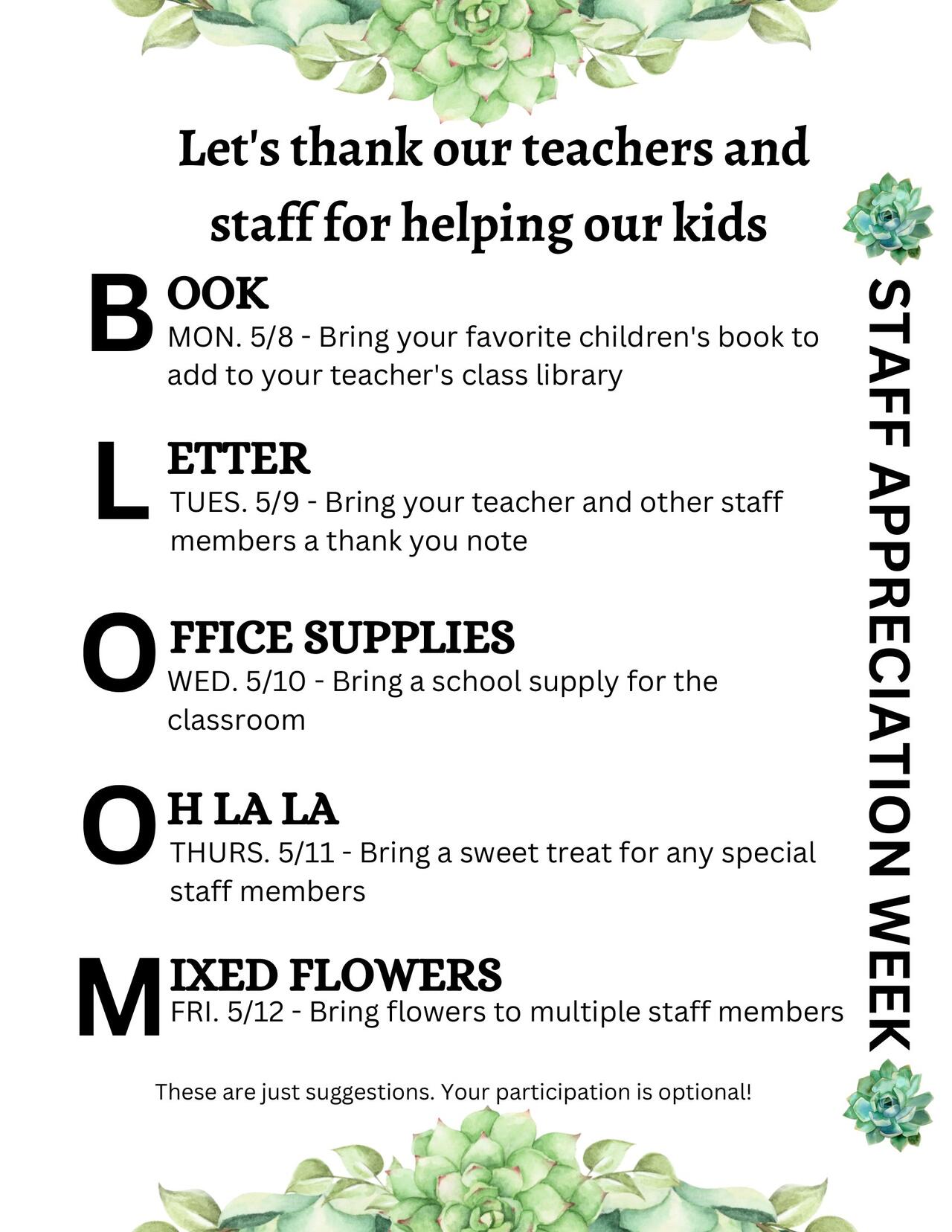 Staff Appreciation Week | Ladera Palma Elementary