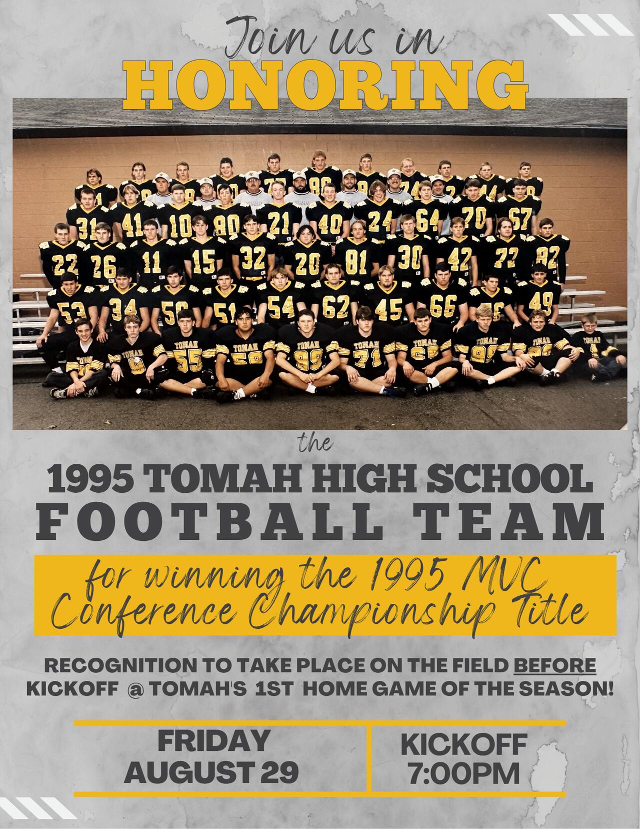 Celebrating 30 Years: 1995 Conference Champion Football Team to be ...