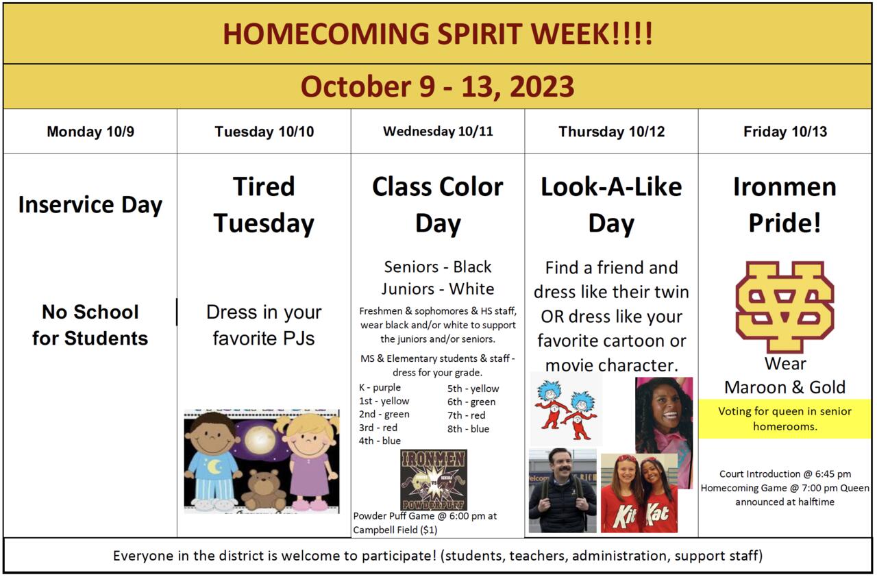 Homecoming Spirit Week!!!! | Steel Valley School District