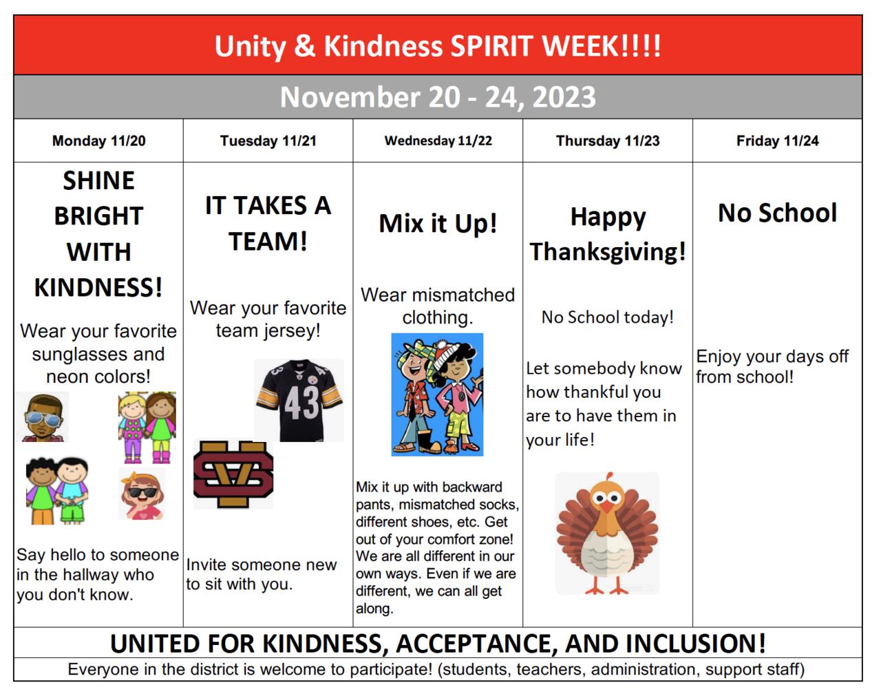 Unity Kindness Week | Steel Valley School District
