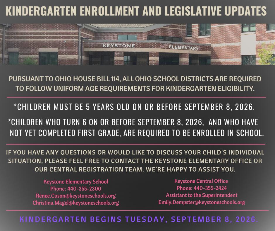Kindergarten Enrollment 2026-27 | Keystone Elementary School