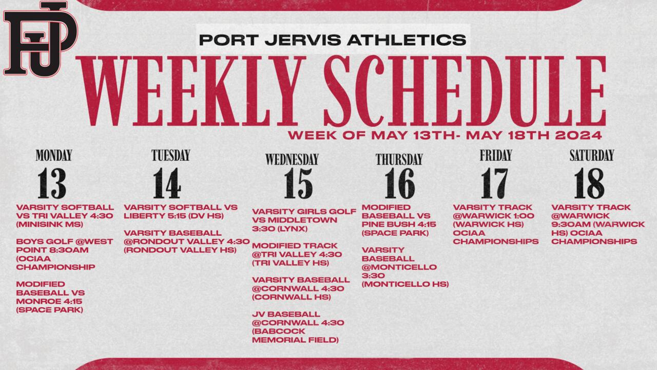 Weekly Sports Schedule: May 13 - May 18 | Athletics