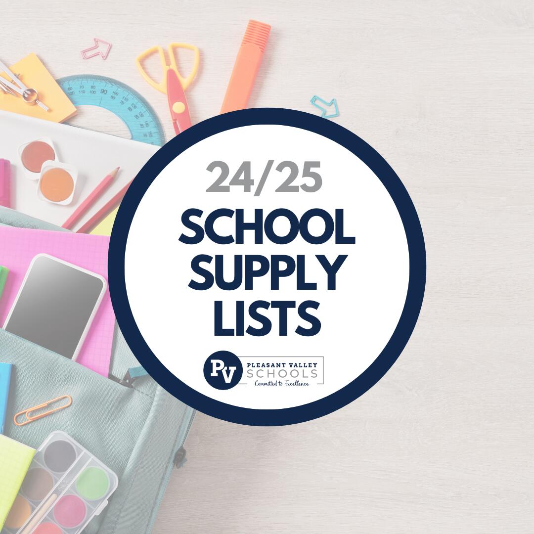 2024/2025 School Supply Lists | Pleasant Valley Community Schools