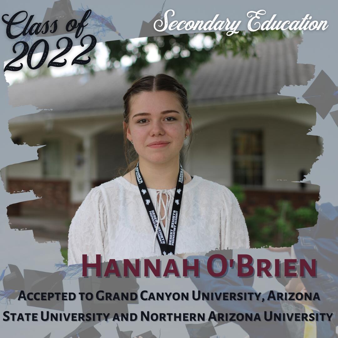 Congrats Hannah! | Desert Heights Charter Schools