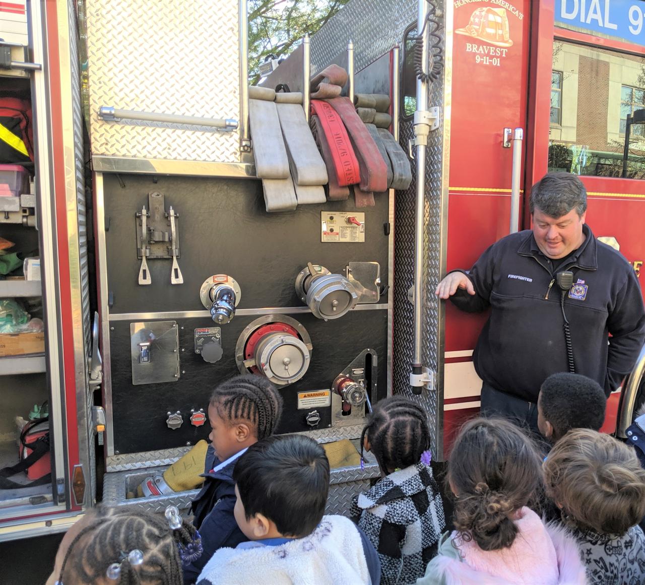 Albany Fire Department visits prekindergarten | Albany School of Humanities