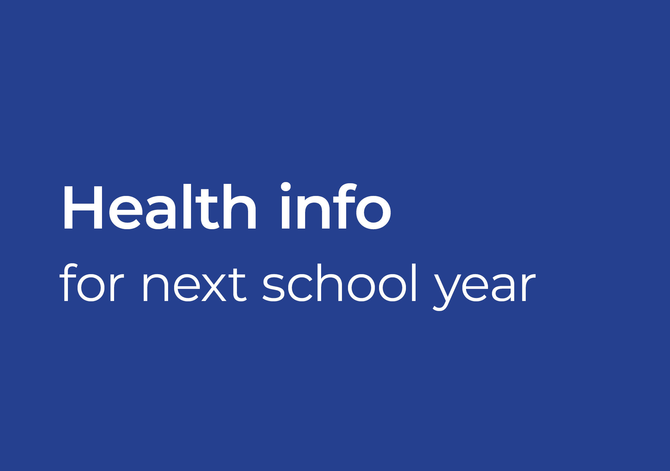 Important health reminders for September | Schools