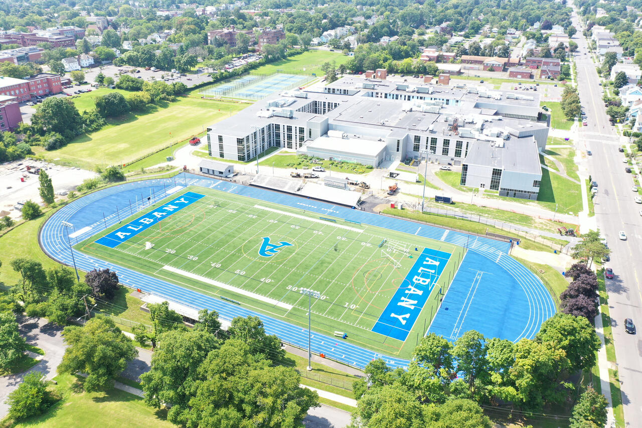 New track and concession stand | Athletics
