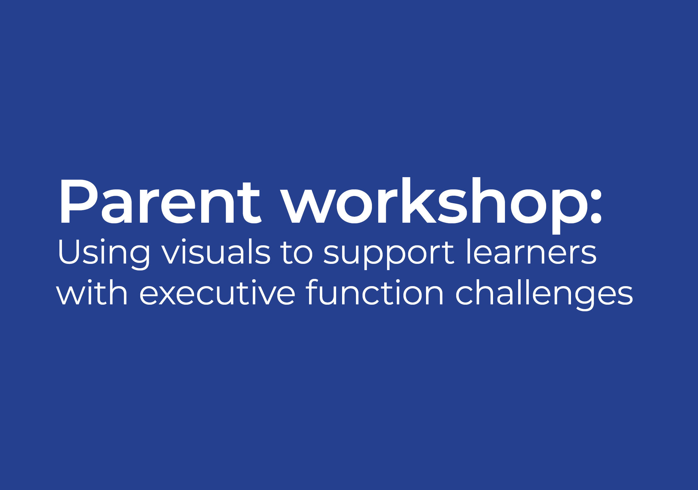 Special Education Session: Visual Supports in Practice | November 5 ...