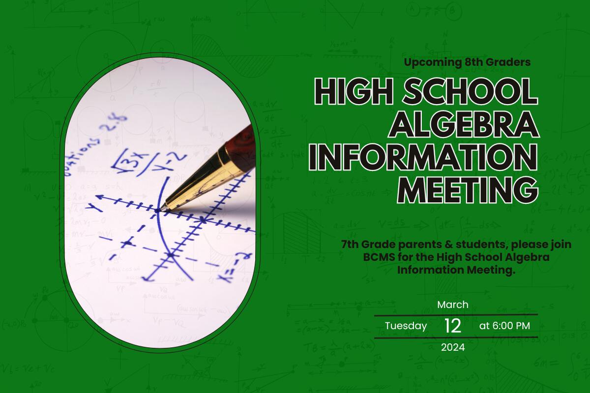 Parent Meeting: 8th Grade Math & High School Algebra | Bear Creek ...