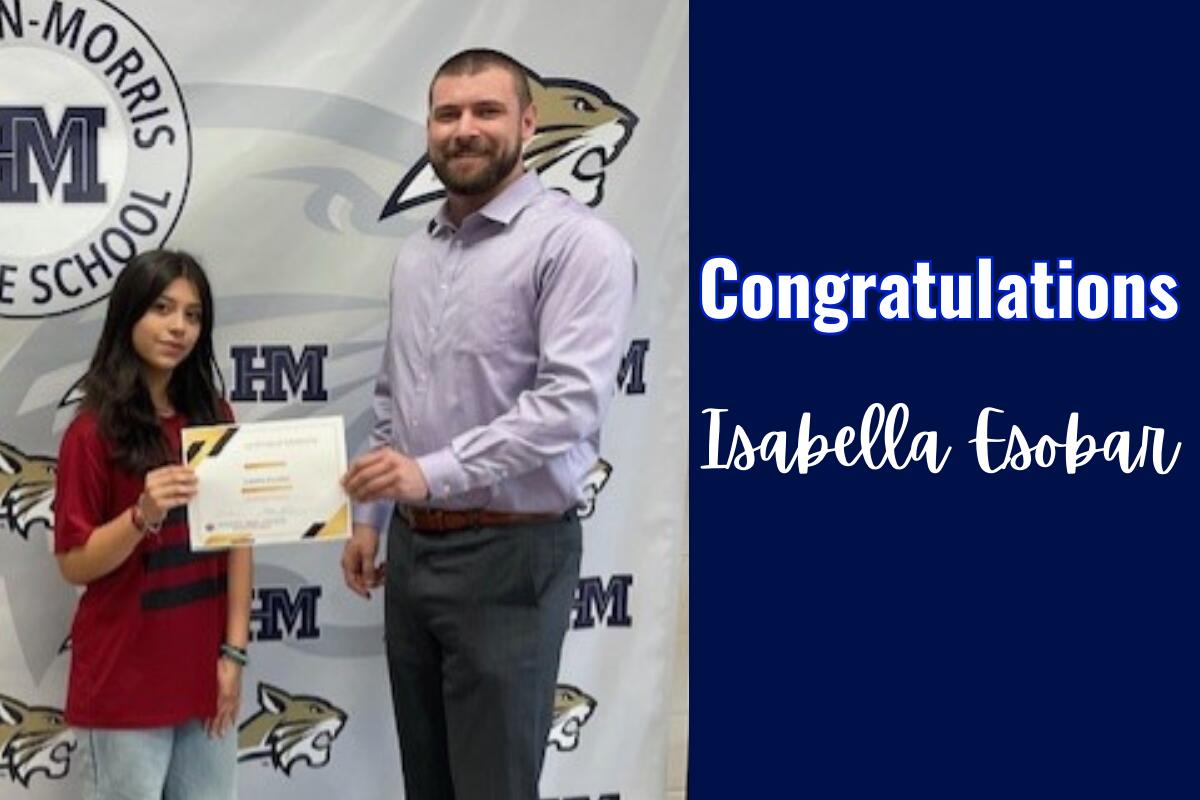 Congratulations Isabella Escobar! | Haymon-Morris Middle School