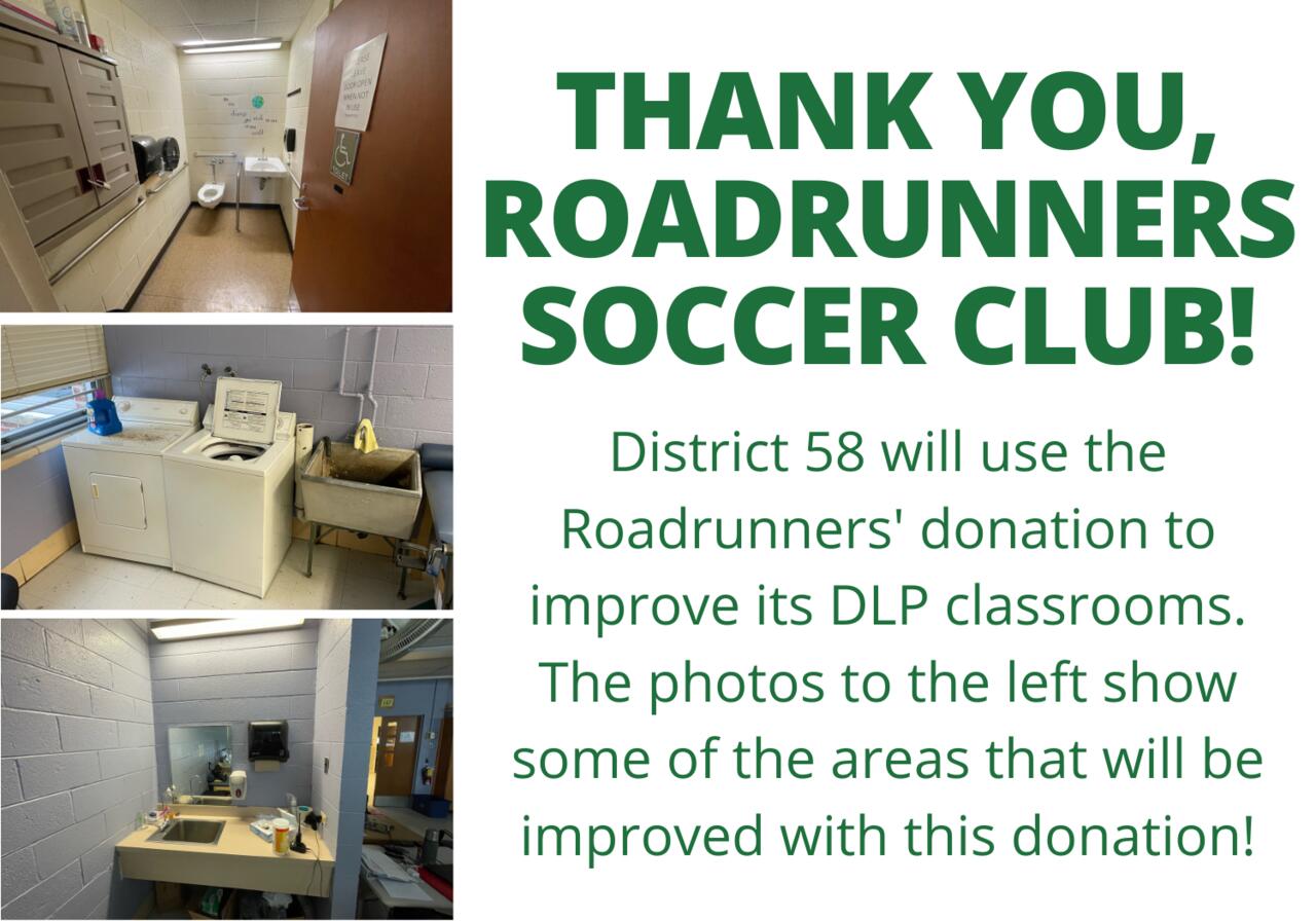 District 58 receives $12,500 donation from Roadrunners Soccer Club ...