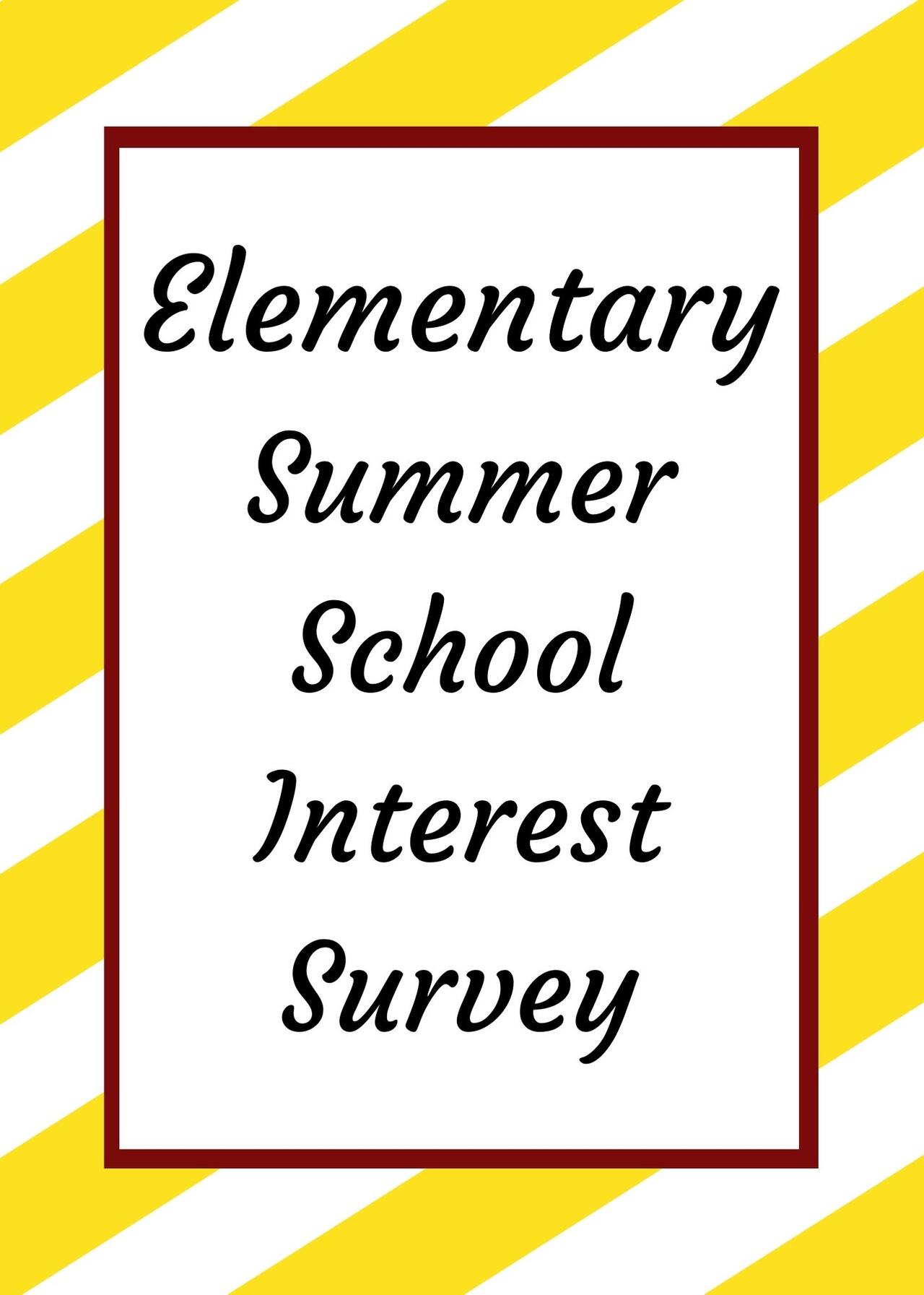 Summer School Interest Survey | Glenwood Elementary School