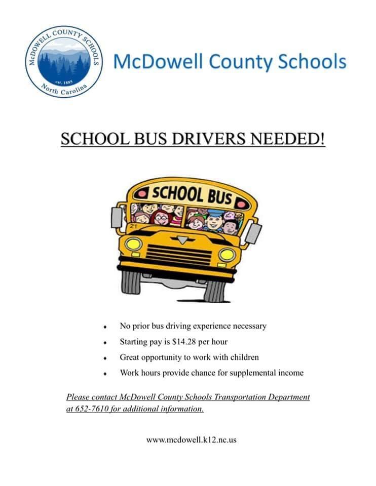 School Bus Drivers Needed | McDowell County Schools