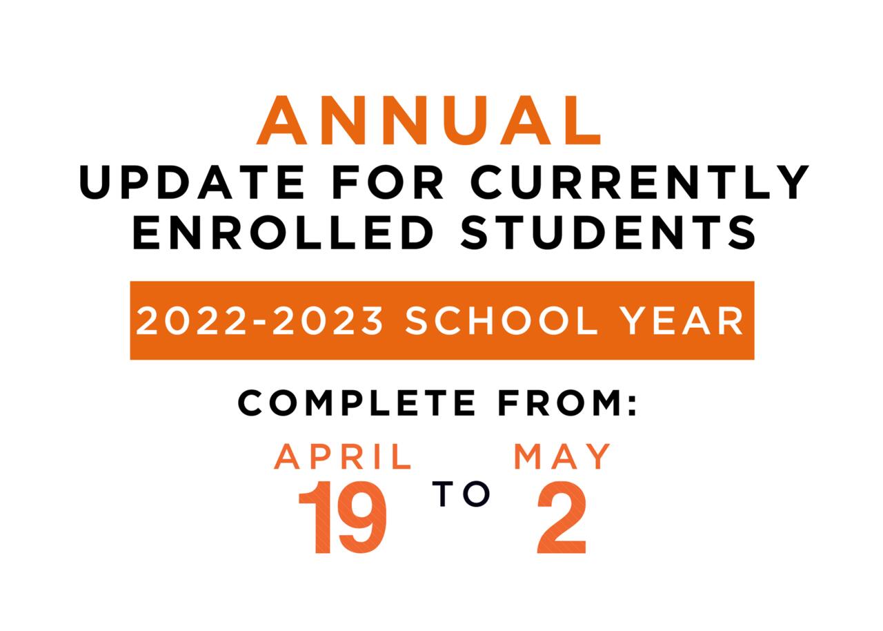 Annual Update for Currently Enrolled Students | Dickinson Middle School