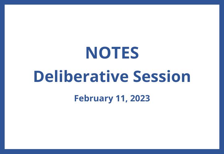 Deliberative Session Notes | Hudson School District