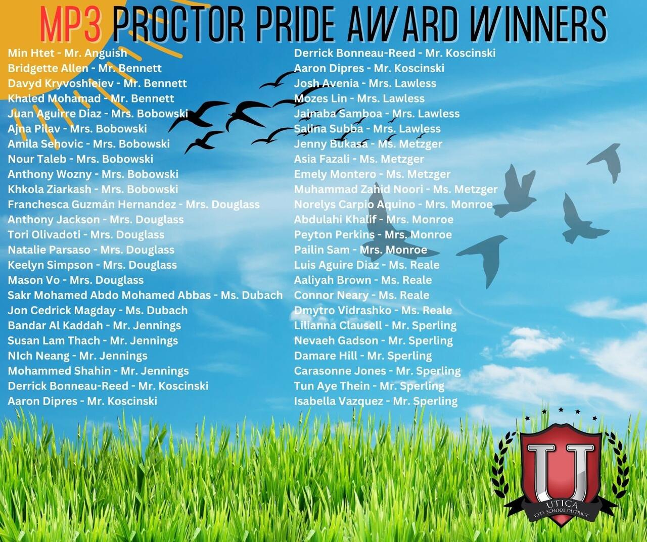 MP3 Proctor Pride Award Winners 2025 | Proctor High School