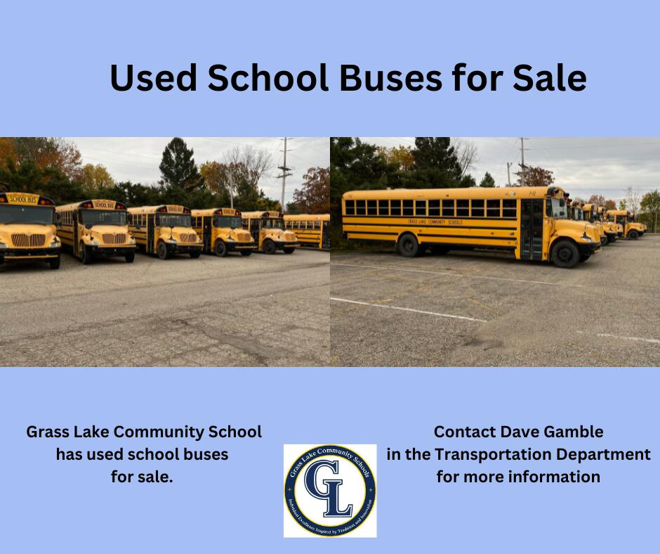 Used School Buses For Sale | Grass Lake Community Schools