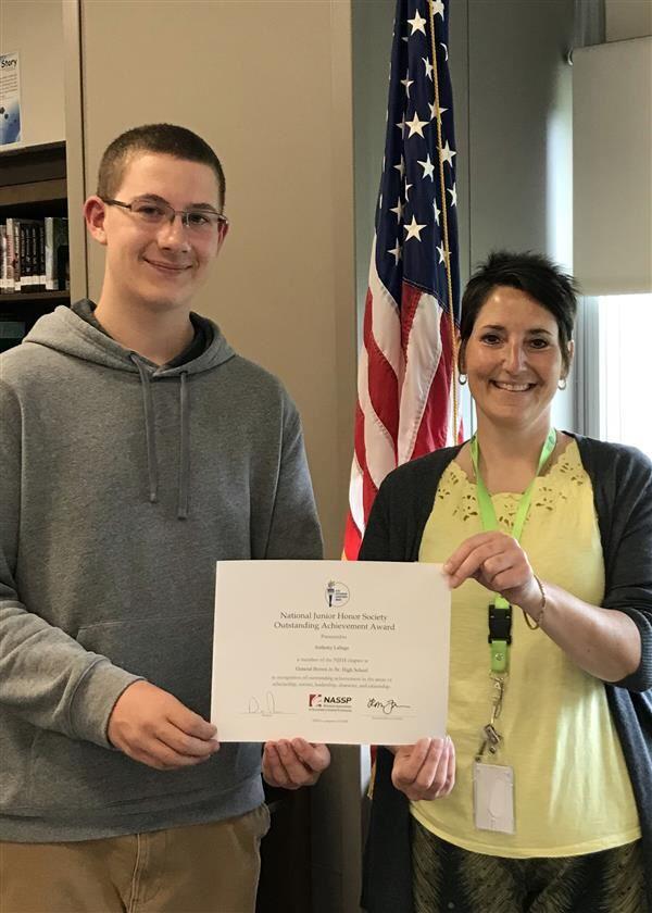 Student recognized as a NJHS Outstanding Achievement Award recipient ...