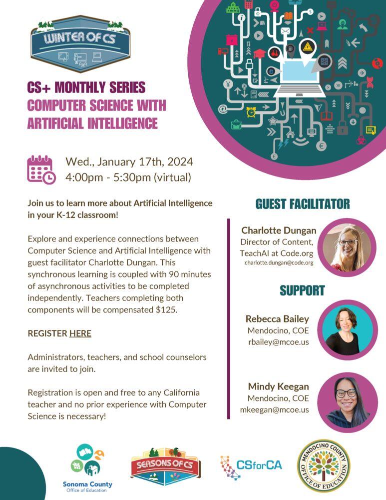MCOE Hosts CS+ Artificial Intelligence Workshop for Teachers | Mendocino County Office of Education