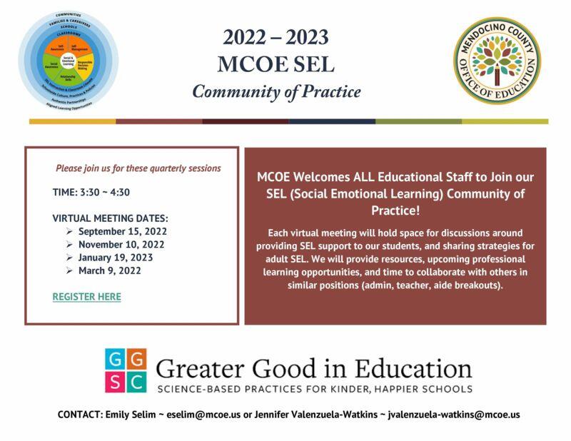 Social Emotional Learning CoP | Mendocino County Office of Education