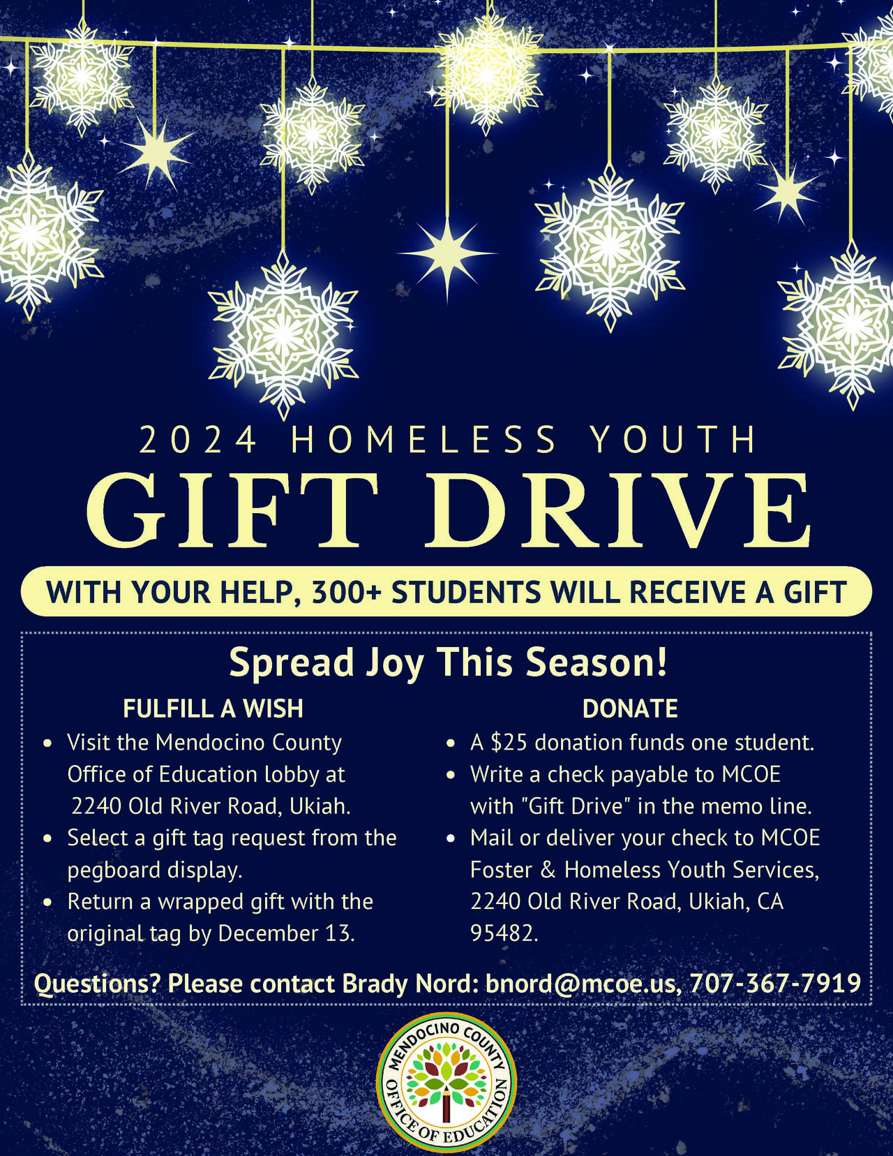 Help MCOE Bring Holiday Joy to Homeless Youth | Mendocino County Office ...