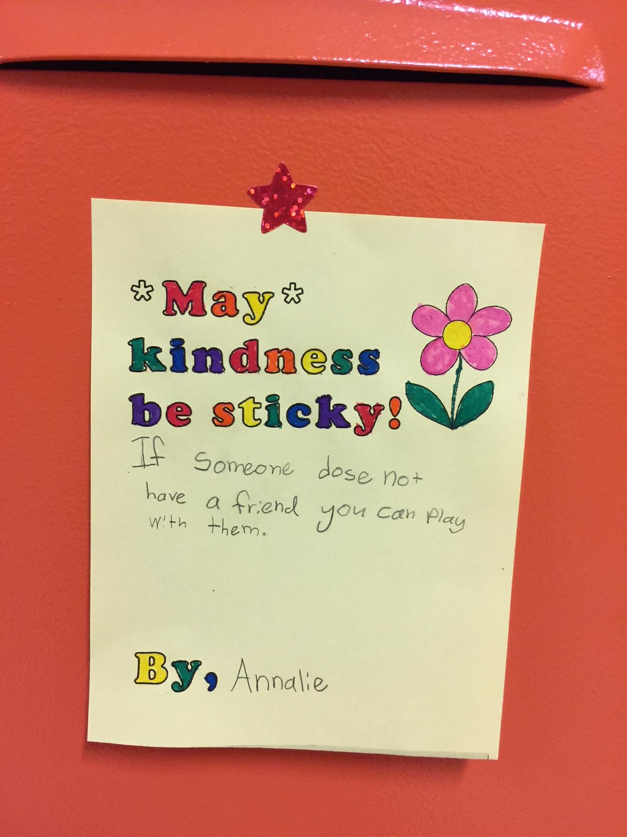 Kindness Locker Notes | Roosevelt Elementary School