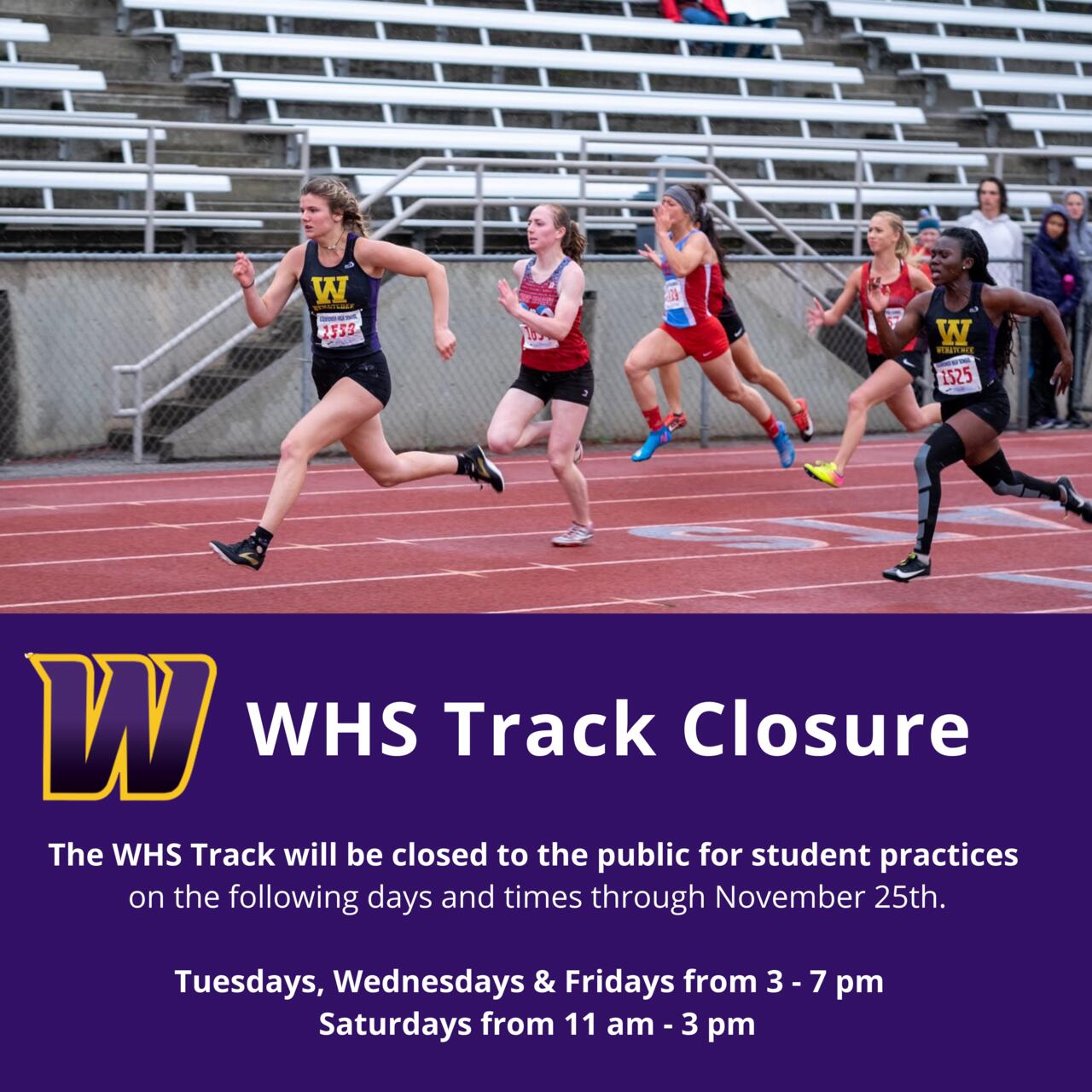 WHS Track Closed to Public During Student Practices | Wenatchee