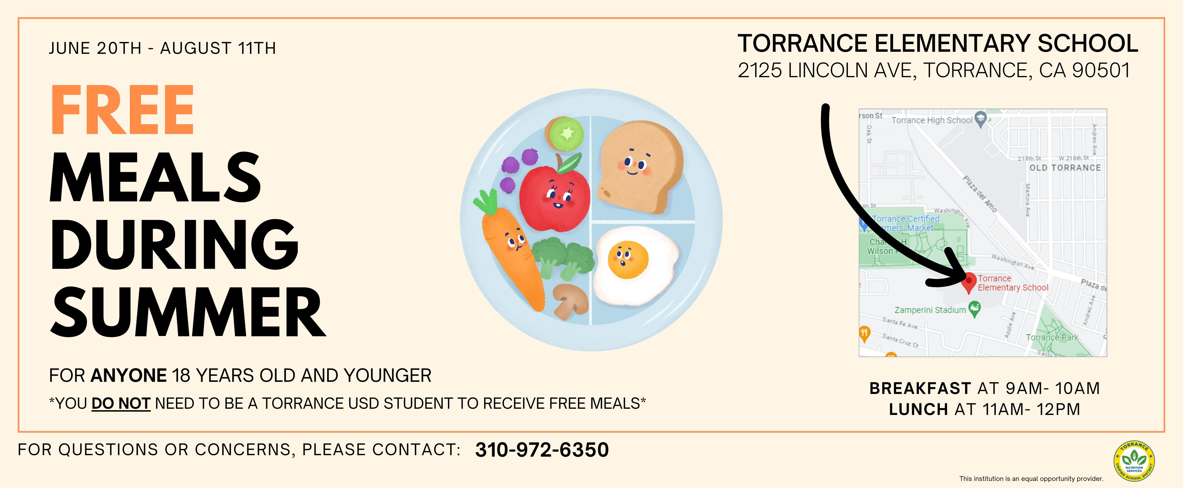 Free Meals During Summer | Torrance Unified School District