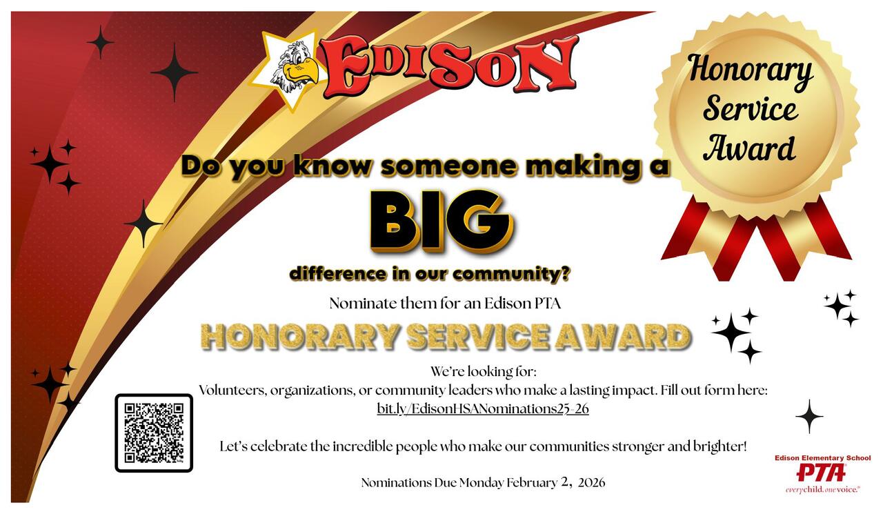 Honorary Service Award | Edison Elementary School